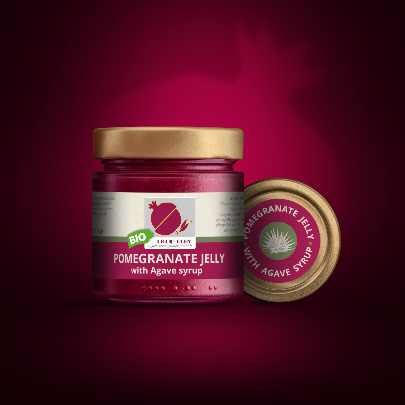 LIQUID RUBY ORGANIC POMEGRANATE JELLY with Agave syrup – Thavmasio Rodi